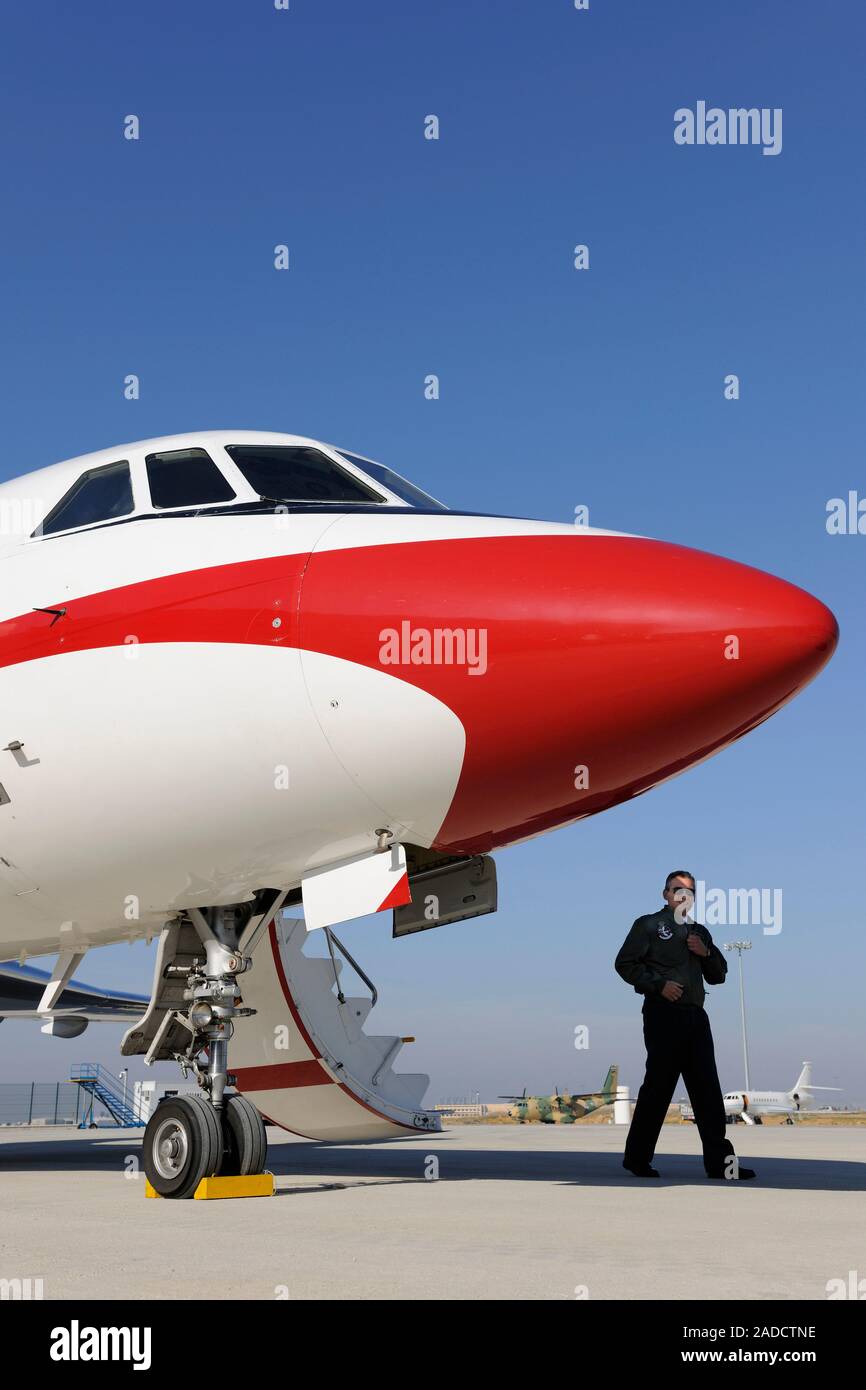 Spanish Air Force Dassault Falcon 900 private jet aircraft at Seville ...