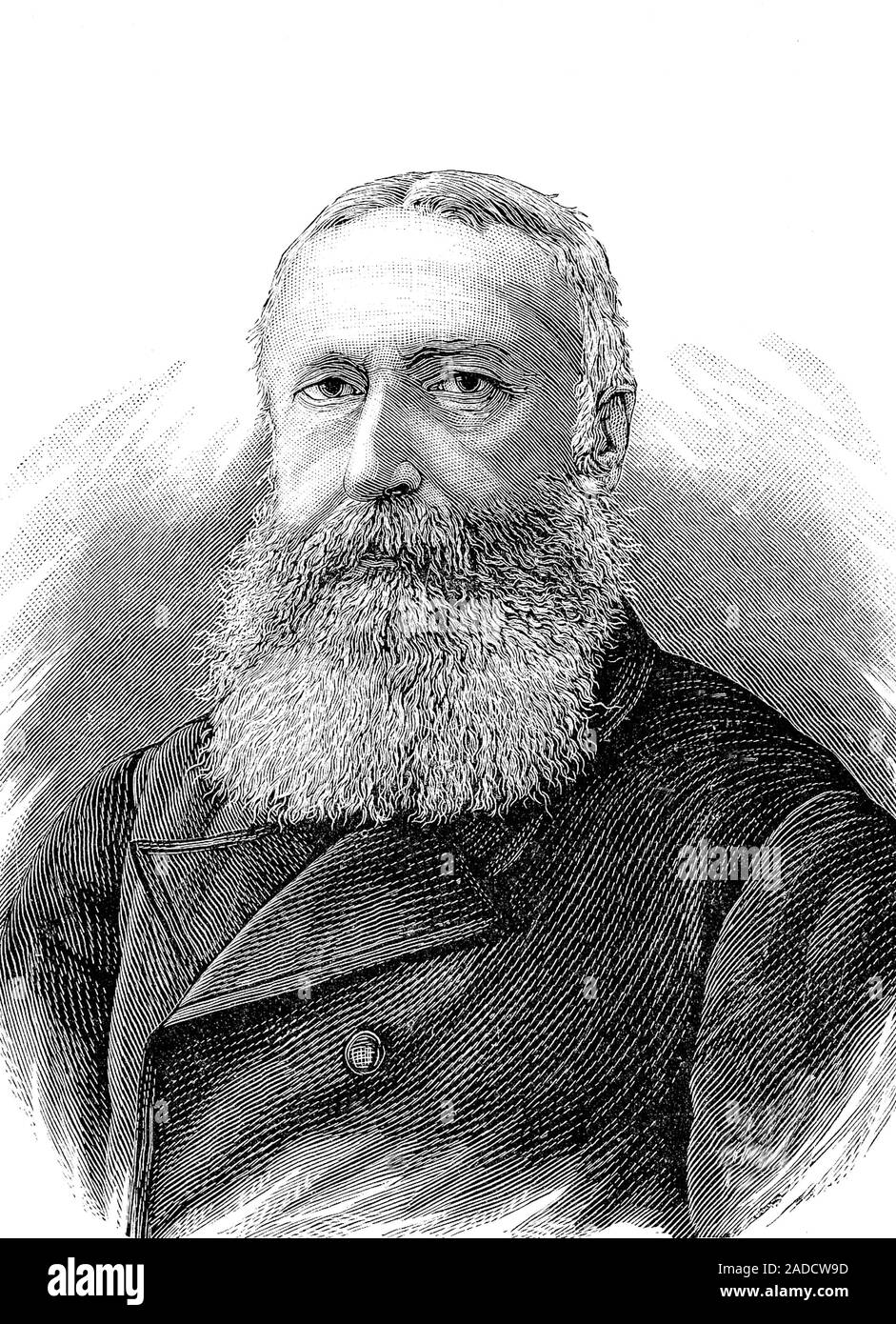 Leopold II. 1890 illustration of King of Belgium Leopold II (1835-1909 ...