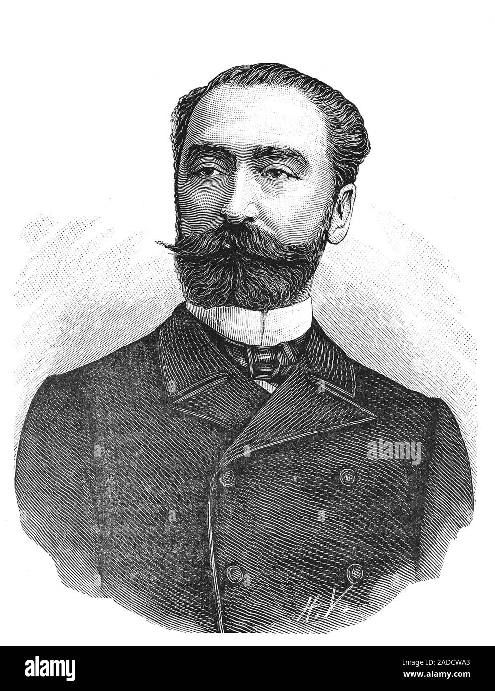 Sadi Carnot (1837-1894). 1898 illustration of the French President ...