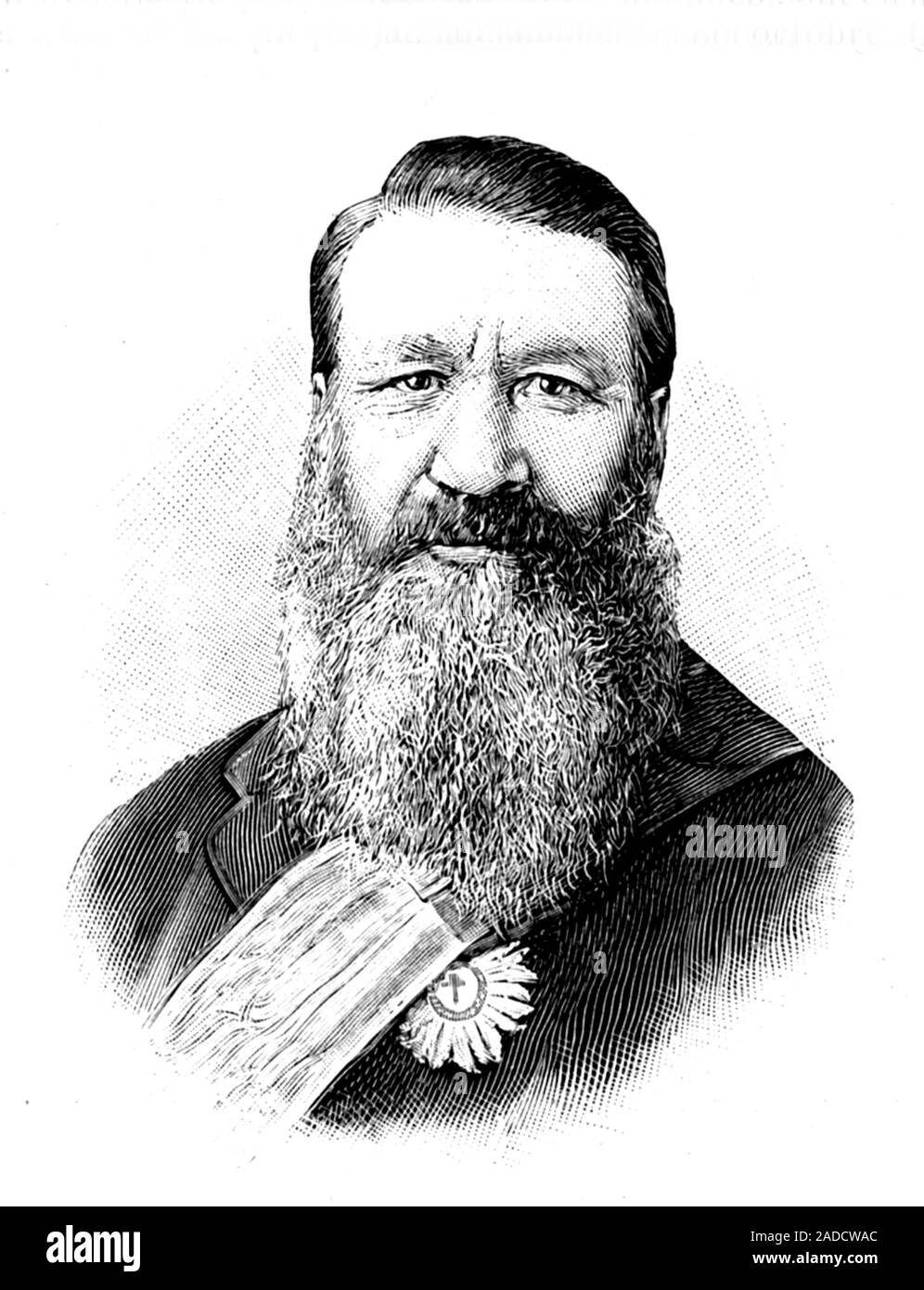 Piet Joubert (1834-1900). 1898 illustration of the South African ...