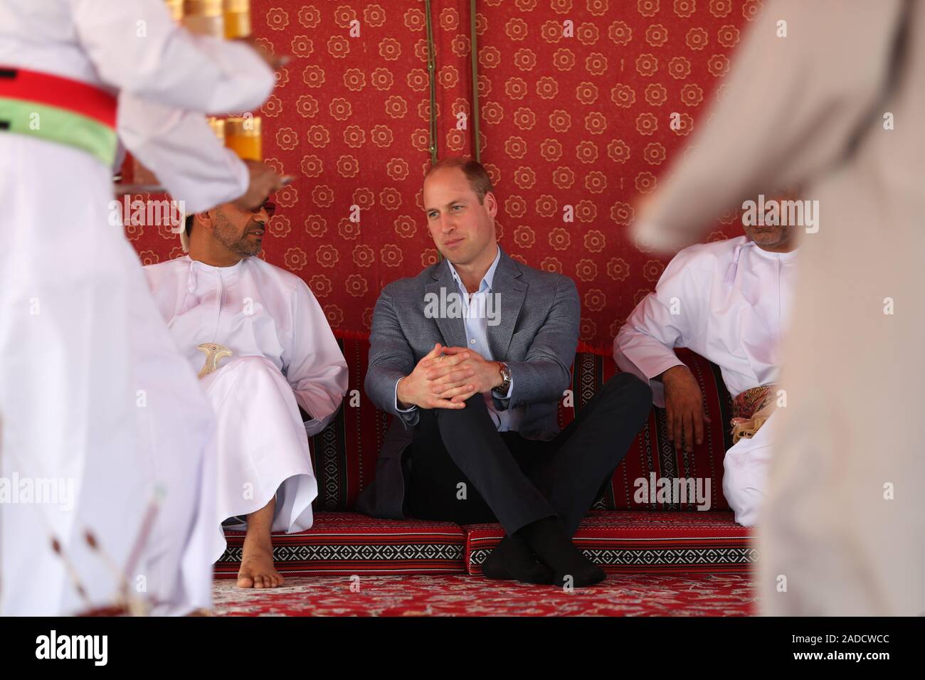 The Duke of Cambridge after meeting with Omani fishermen at the Marina ...