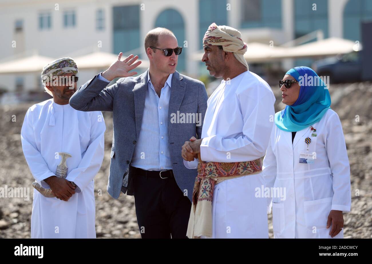 The Duke of Cambridge meets with Omani fishermen at the Marina Bandar ...