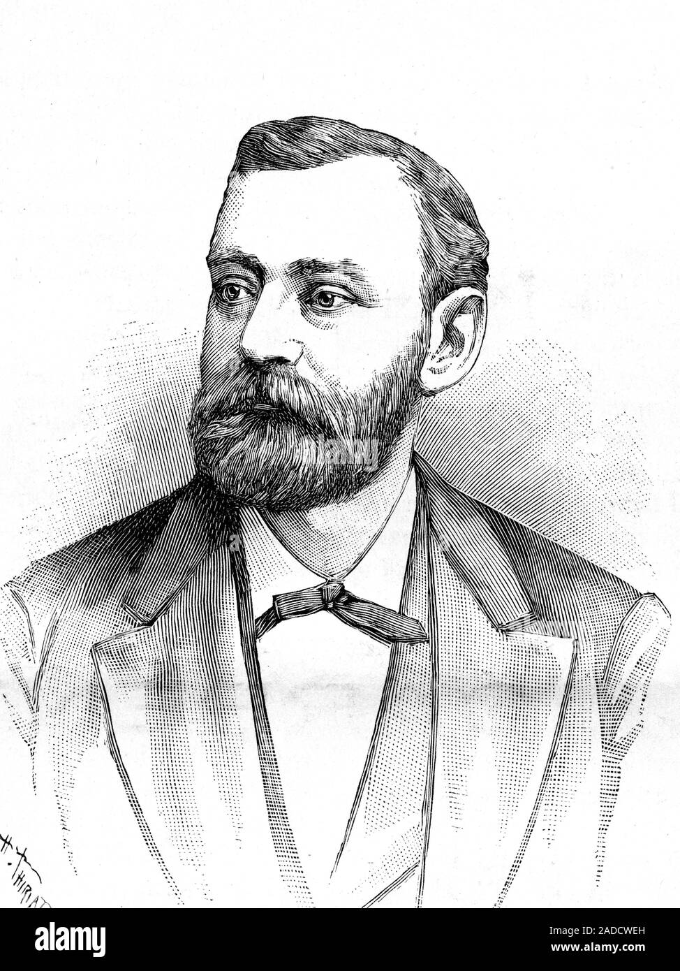 Alfred Nobel (1833-1896). 1897 illustration of the Swedish chemist and ...