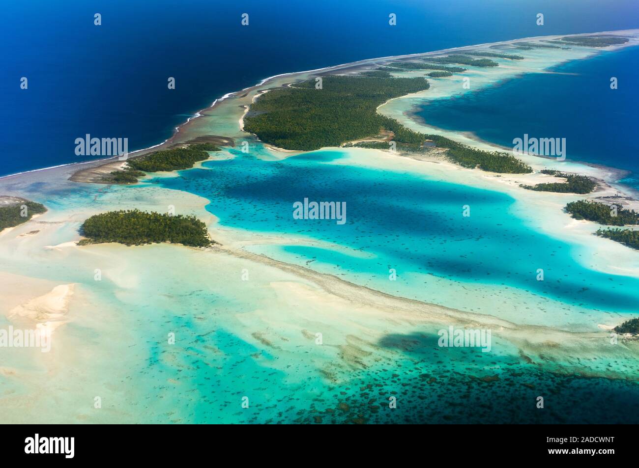 Tropical island, French Polynesia, aerial photograph Stock Photo - Alamy