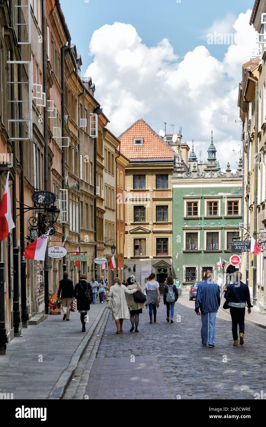 Warsaw, Poland, MAY 03, 2016 0- View of one of the streets of the ...