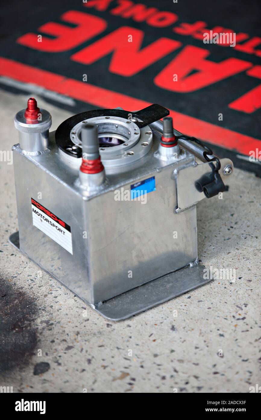 Racing car fuel surge tank. This tank was manufactured by Porsche ...
