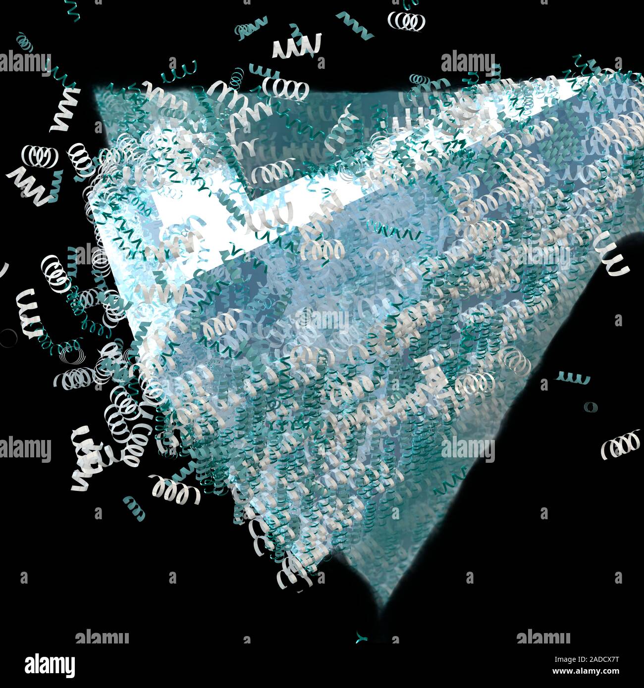 Protein assembly, conceptual illustration. Amino acids assemble into ...