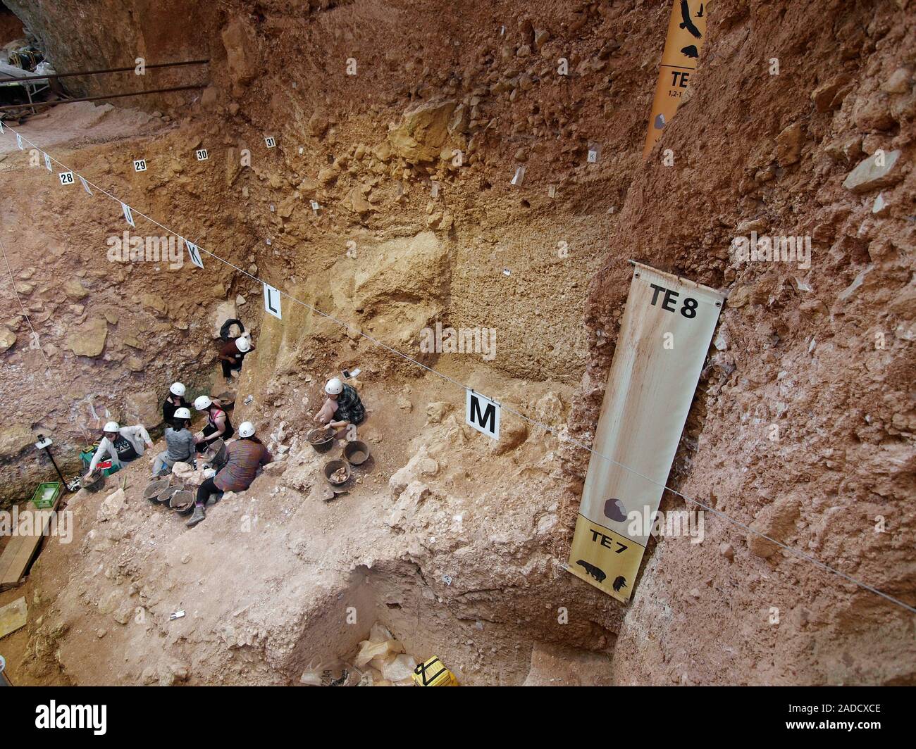 Excavations at Sima del Elefante fossil site. This site is located in ...