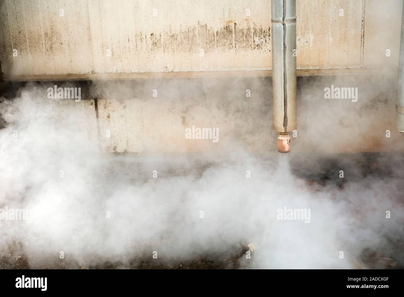 CalaChem chemical factory. Steam outlet pipe at the CalaChem processing ...