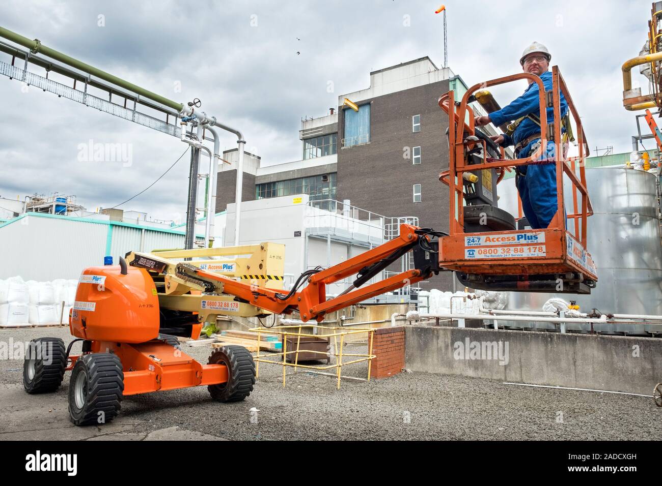 CalaChem chemical factory. Maintenance worker at the CalaChem ...