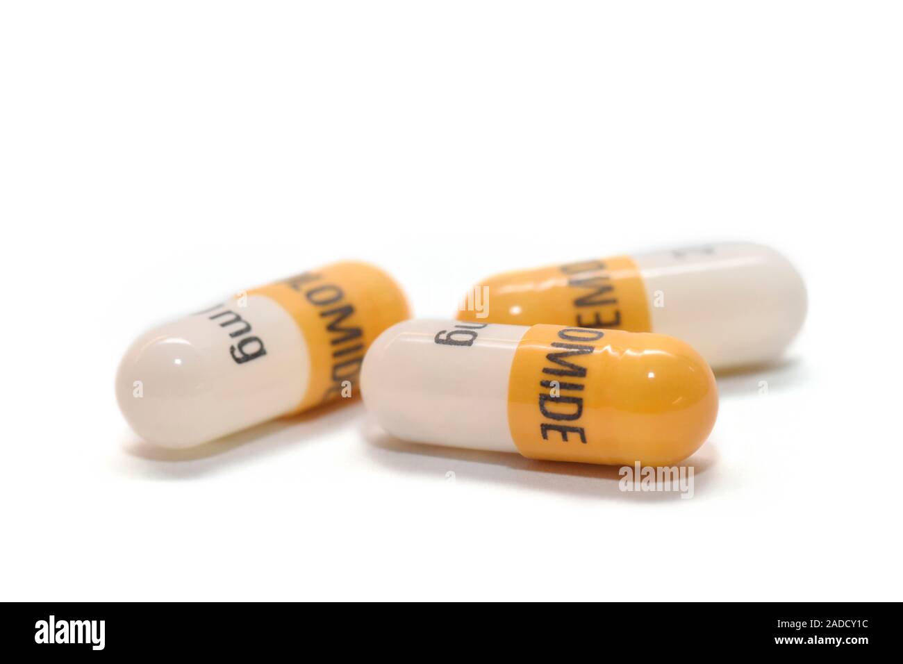 Temozolomide chemotherapy drug capsules (20 mg). This oral chemotherapy ...