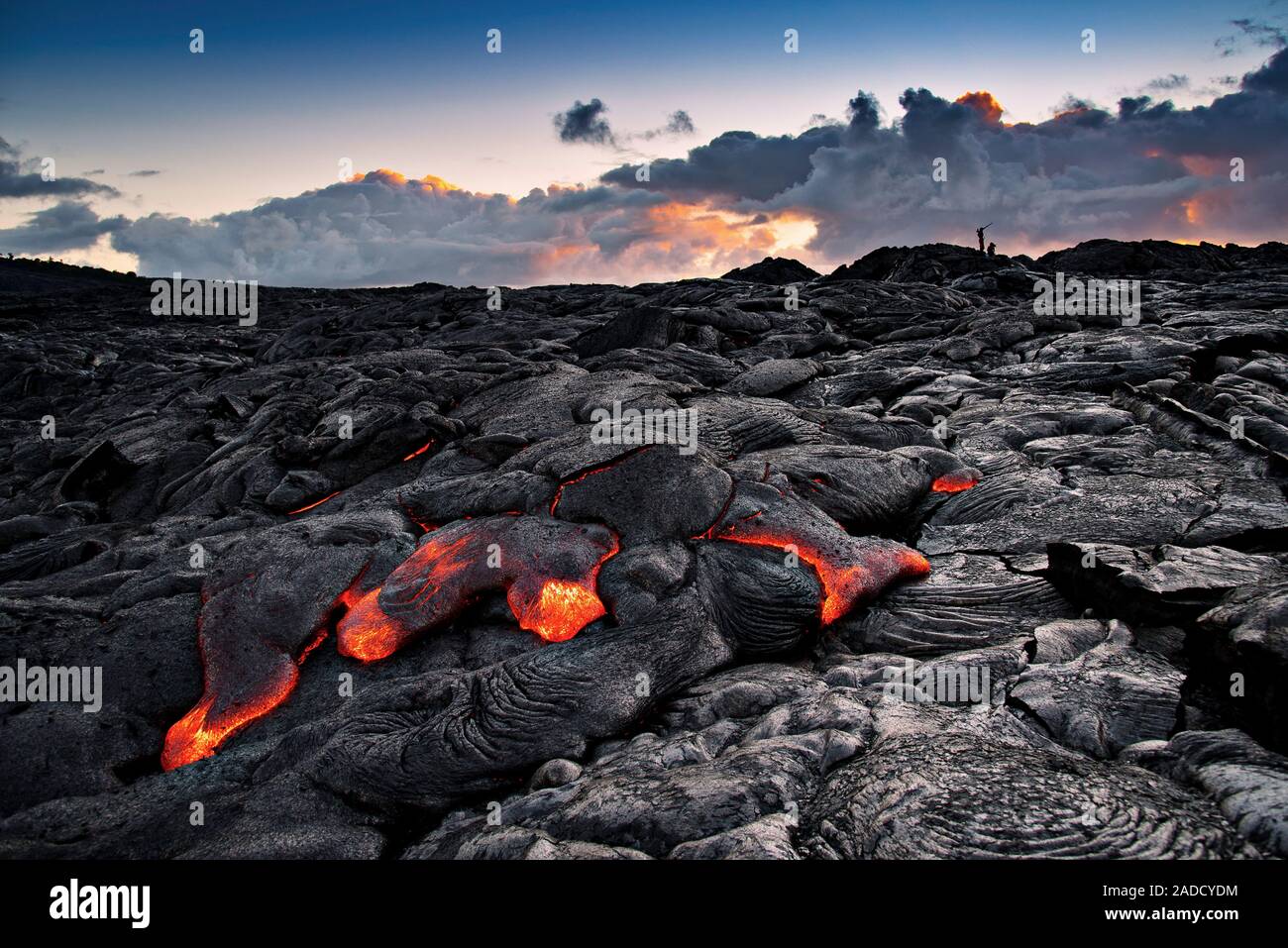 Lava flow from Kilauea, Hawaii. This lava flow is from the Kilauea ...