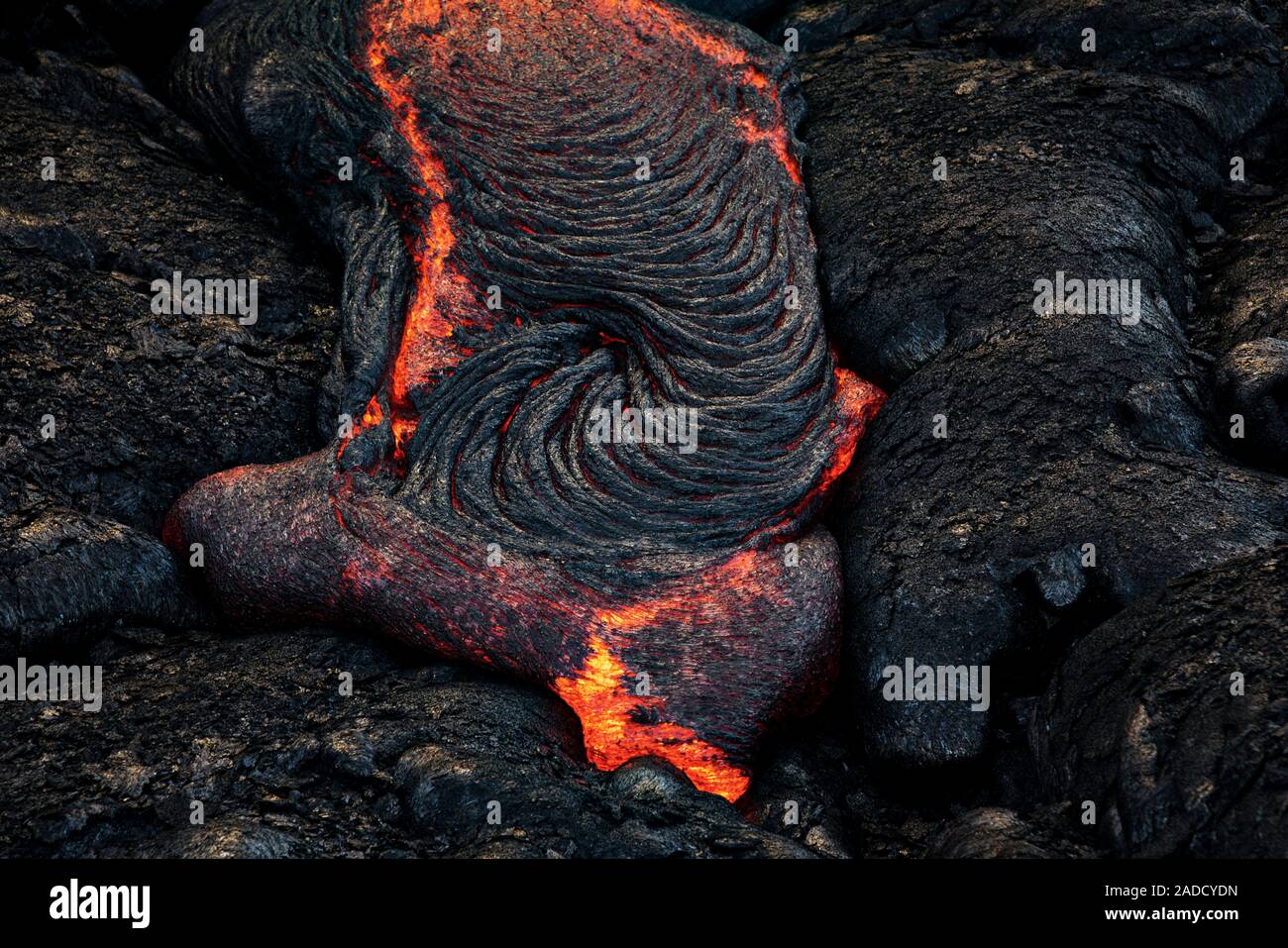 Lava flow from Kilauea, Hawaii. This lava flow is from the Kilauea ...