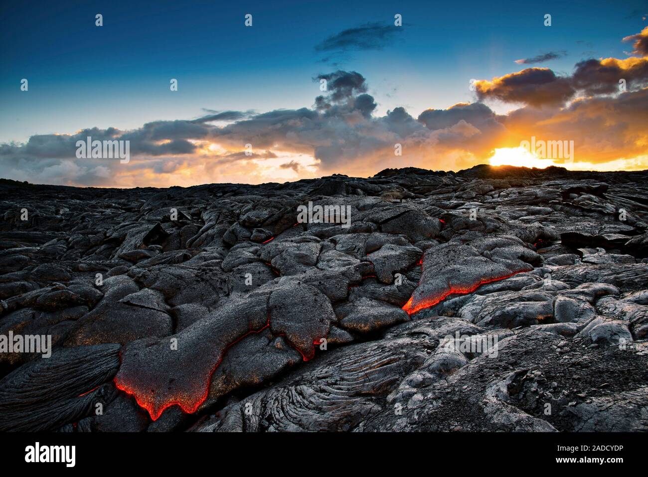 Lava flow from Kilauea, Hawaii. This lava flow is from the Kilauea ...