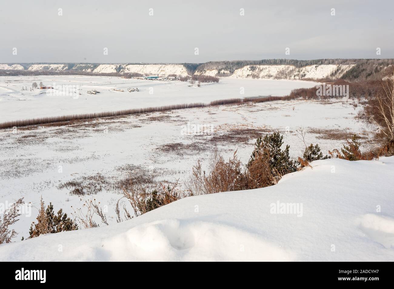 Fish breeding plant at winter season Stock Photo - Alamy