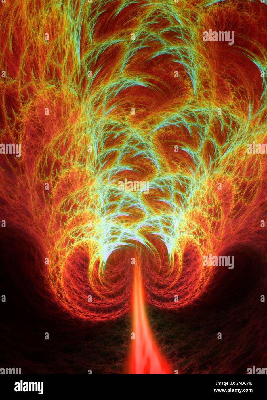 Plasma physics, conceptual illustration. Plasmas are a collection of ...