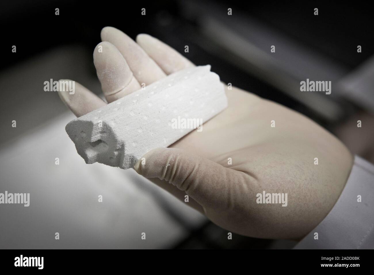 3D printed bone implants. 3D printed bone implant after production ...