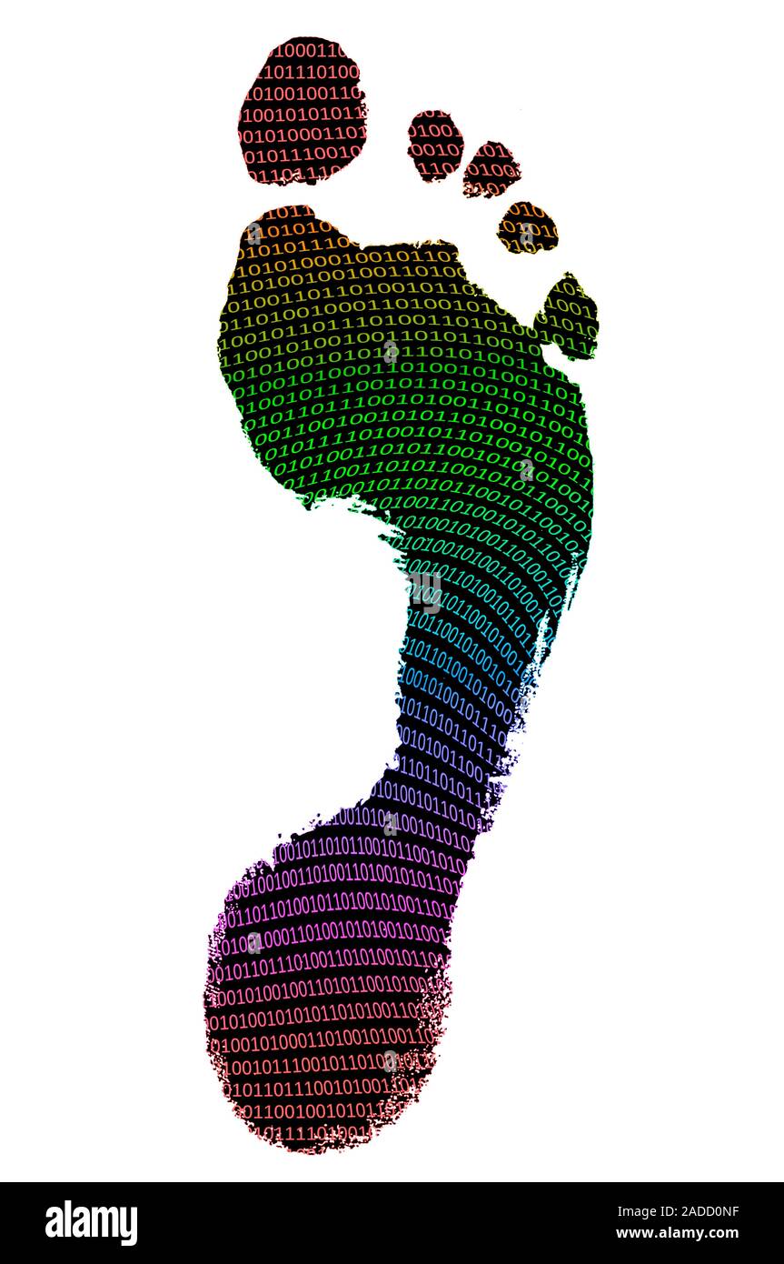 Digital footprint, conceptual illustration Stock Photo - Alamy