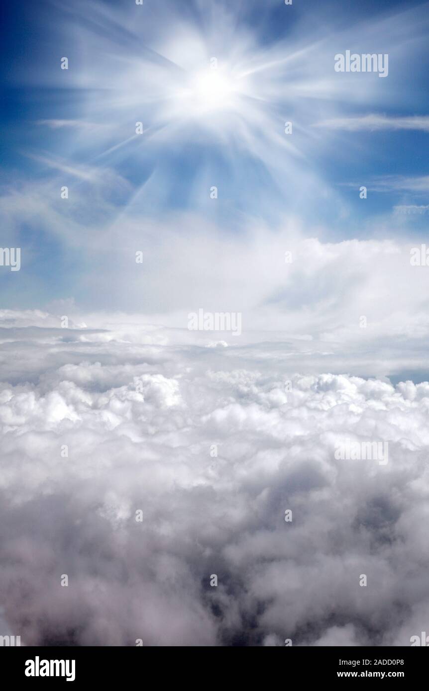 Sun above clouds Stock Photo - Alamy