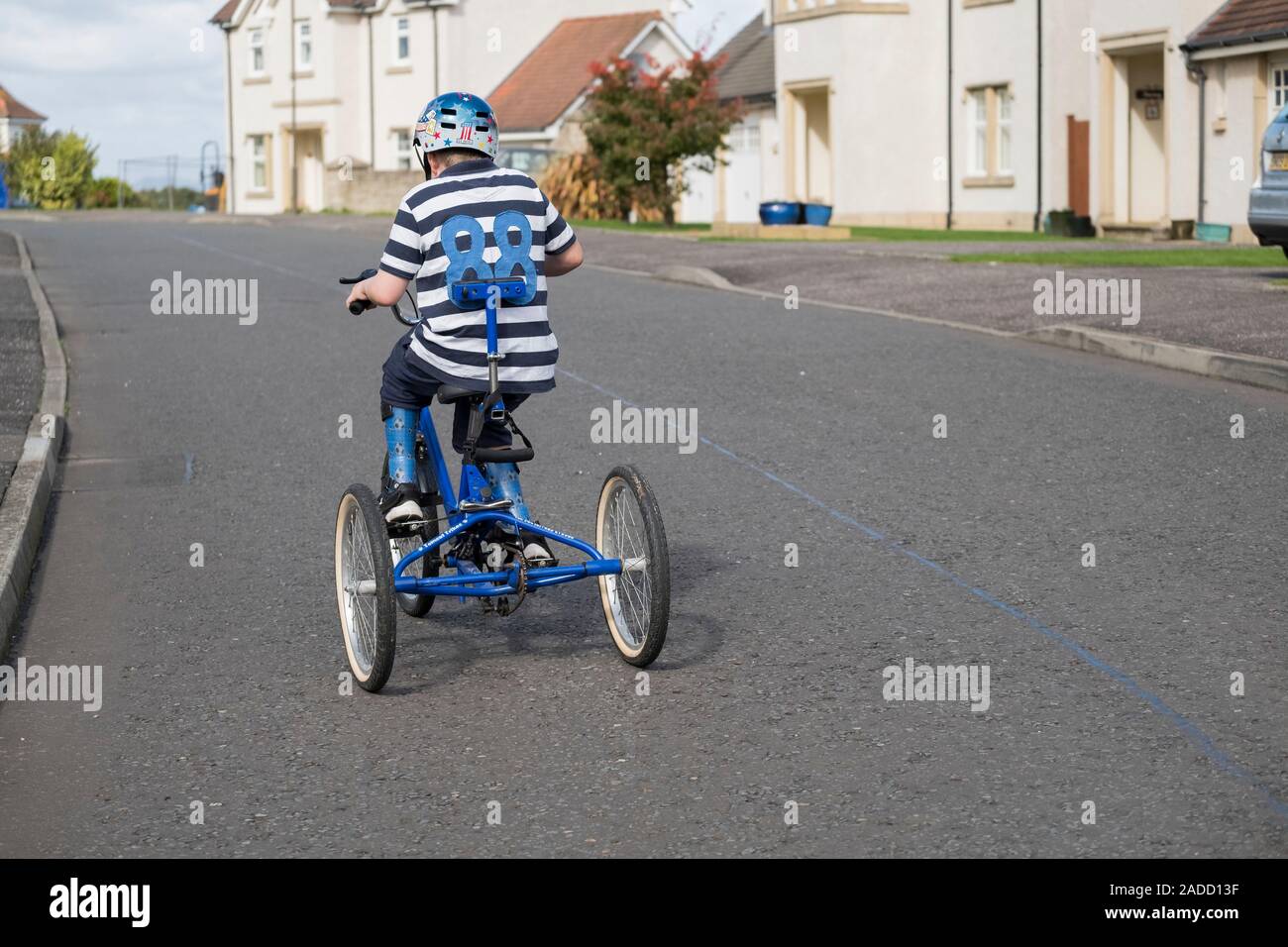 Boy with cerebral palsy. 10-year-old boy with cerebral palsy ...