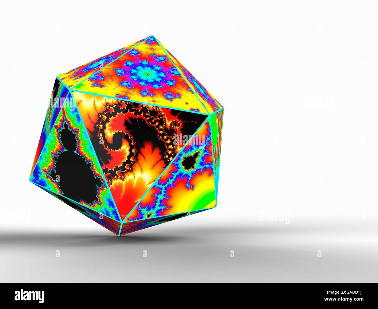 Illustration depicting a regular icosahedron with each of its 20 faces ...