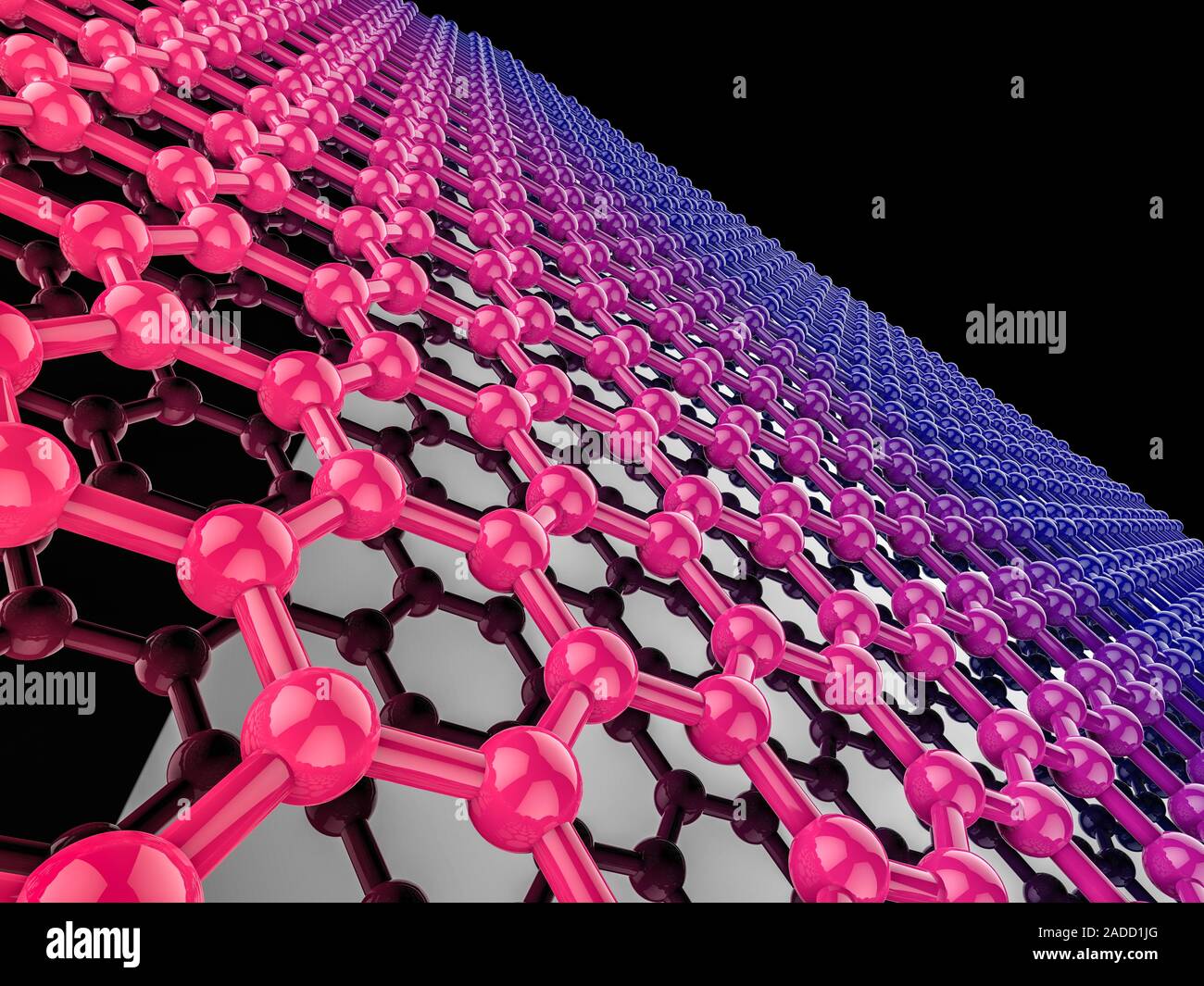 Computer illustration of a sheet of graphene, a single layer of ...