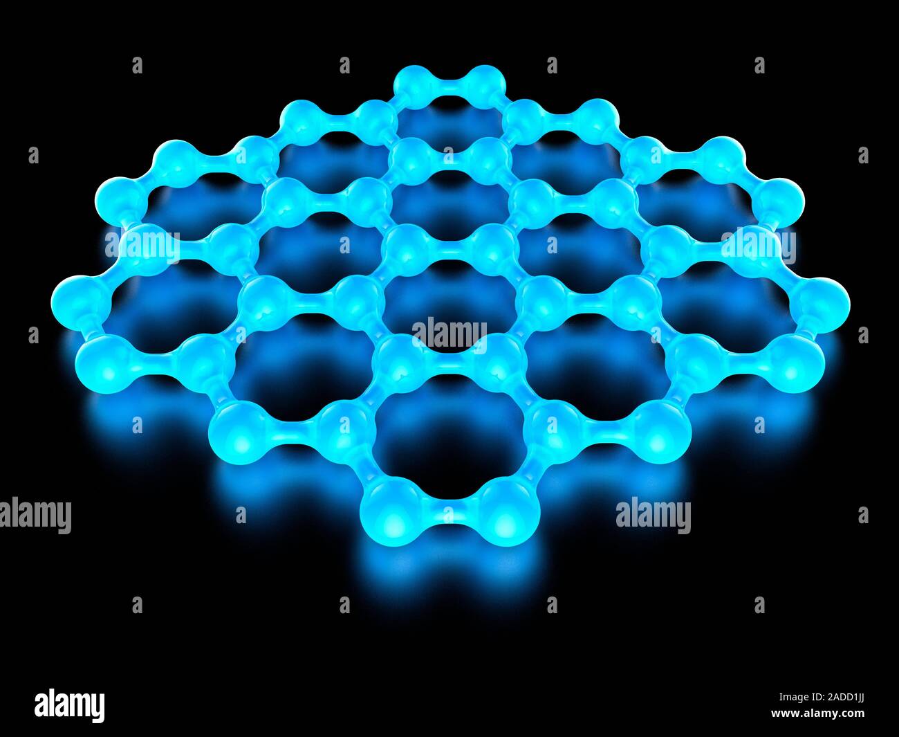 Computer illustration of a sheet of graphene, a single layer of ...
