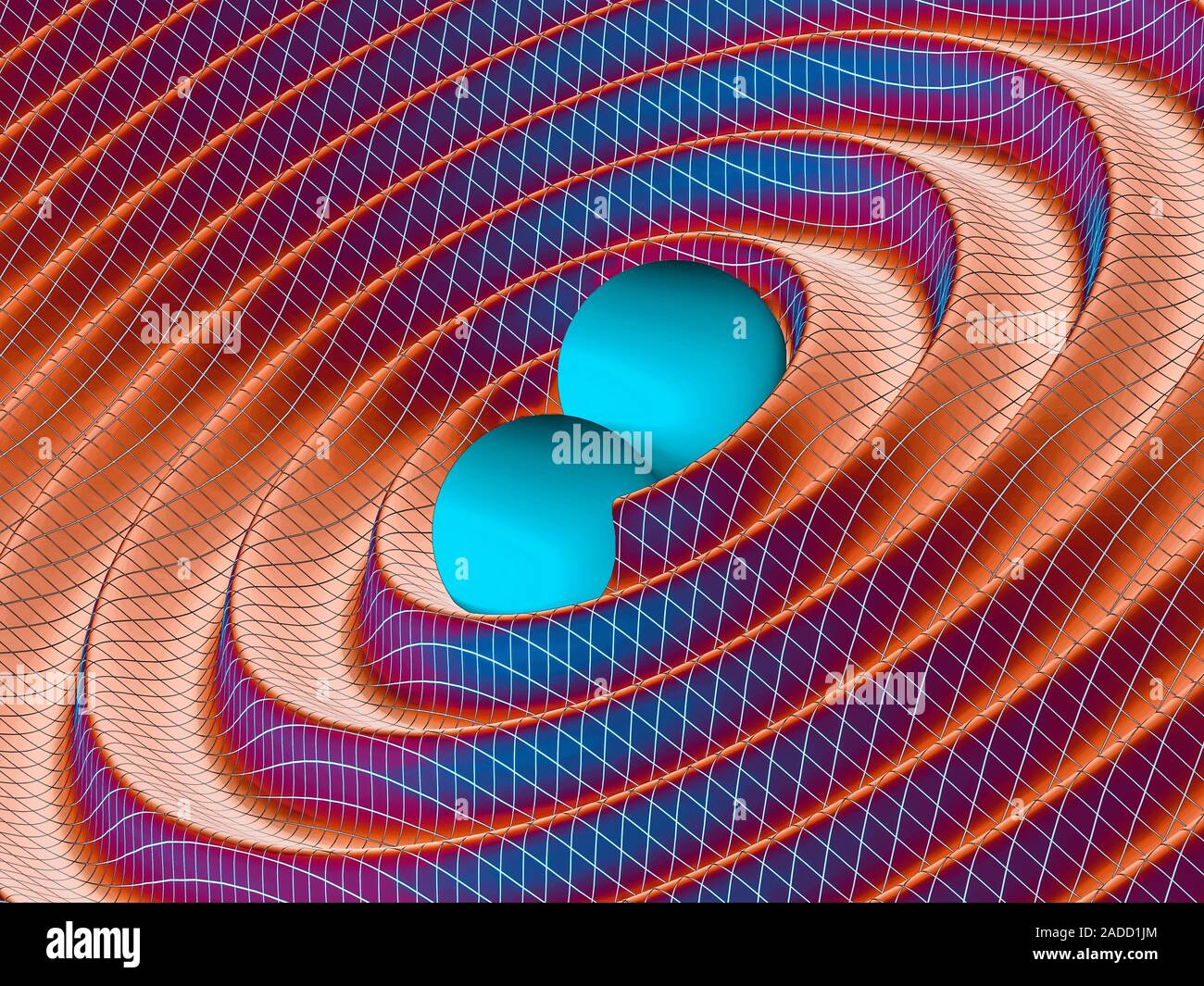 Conceptual Illustration Depicting The Gravitational Waves Generated By