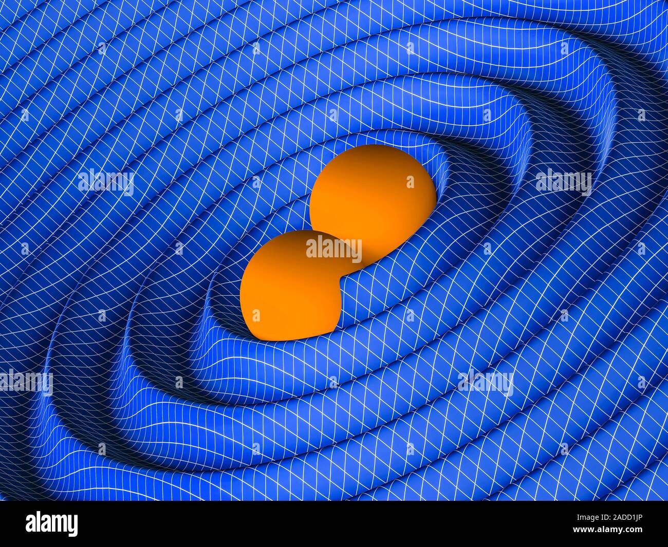Conceptual Illustration Depicting The Gravitational Waves Generated By