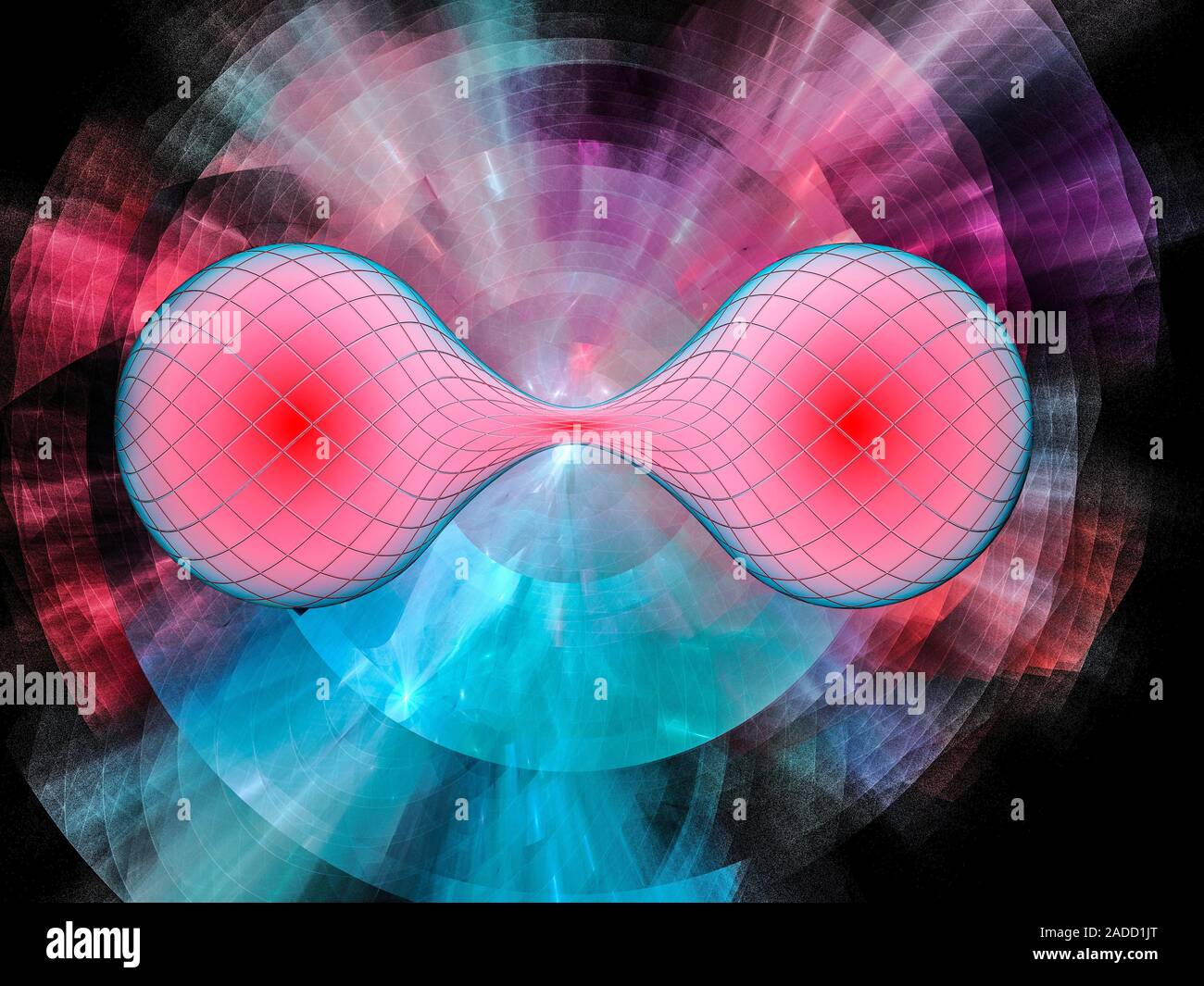 Conceptual illustration depicting the gravitational waves generated by ...