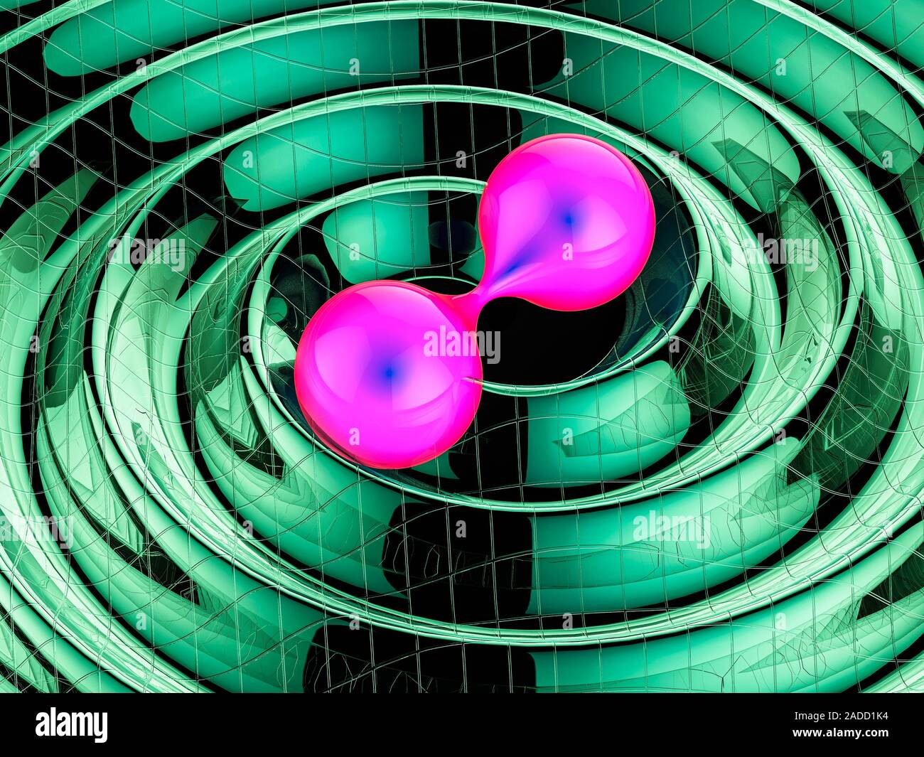 Conceptual illustration depicting the gravitational waves generated by ...