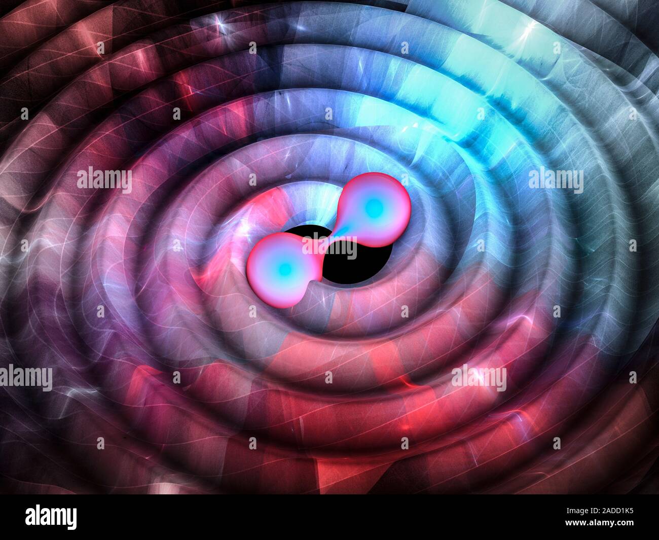Conceptual Illustration Depicting The Gravitational Waves Generated By