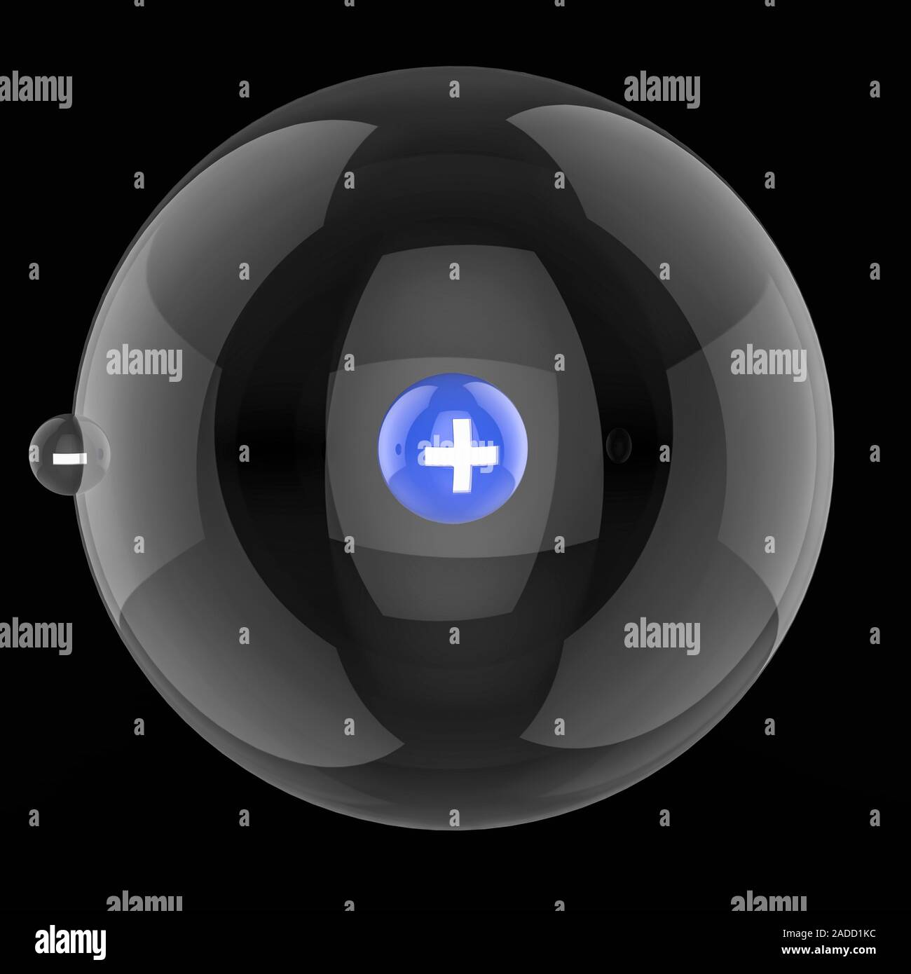 Illustration of a hydrogen atom with a proton and an electron Stock ...