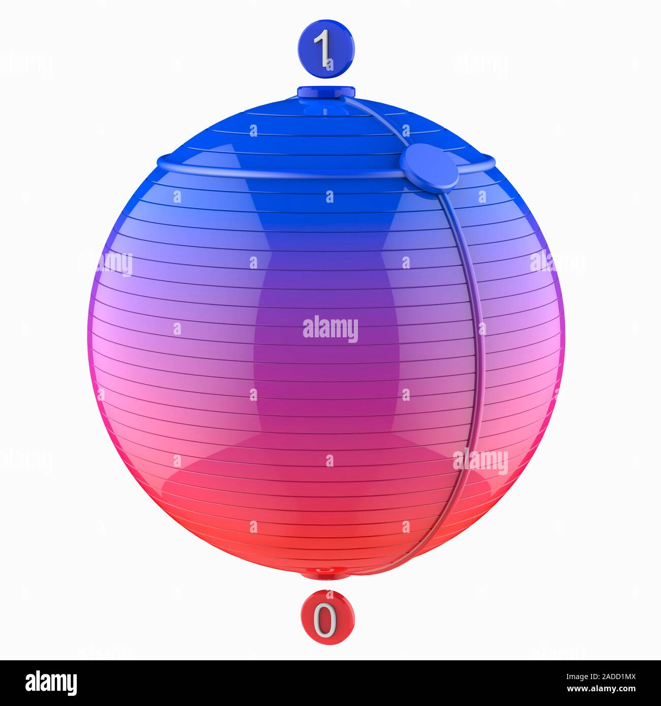 Qubit, or quantum bit, illustration. The qubit is a unit of quantum ...