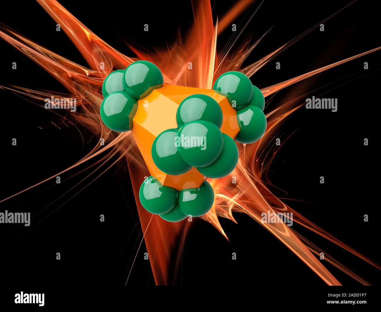 Computer illustration of a medical nanoparticle. Medical nanoparticles ...
