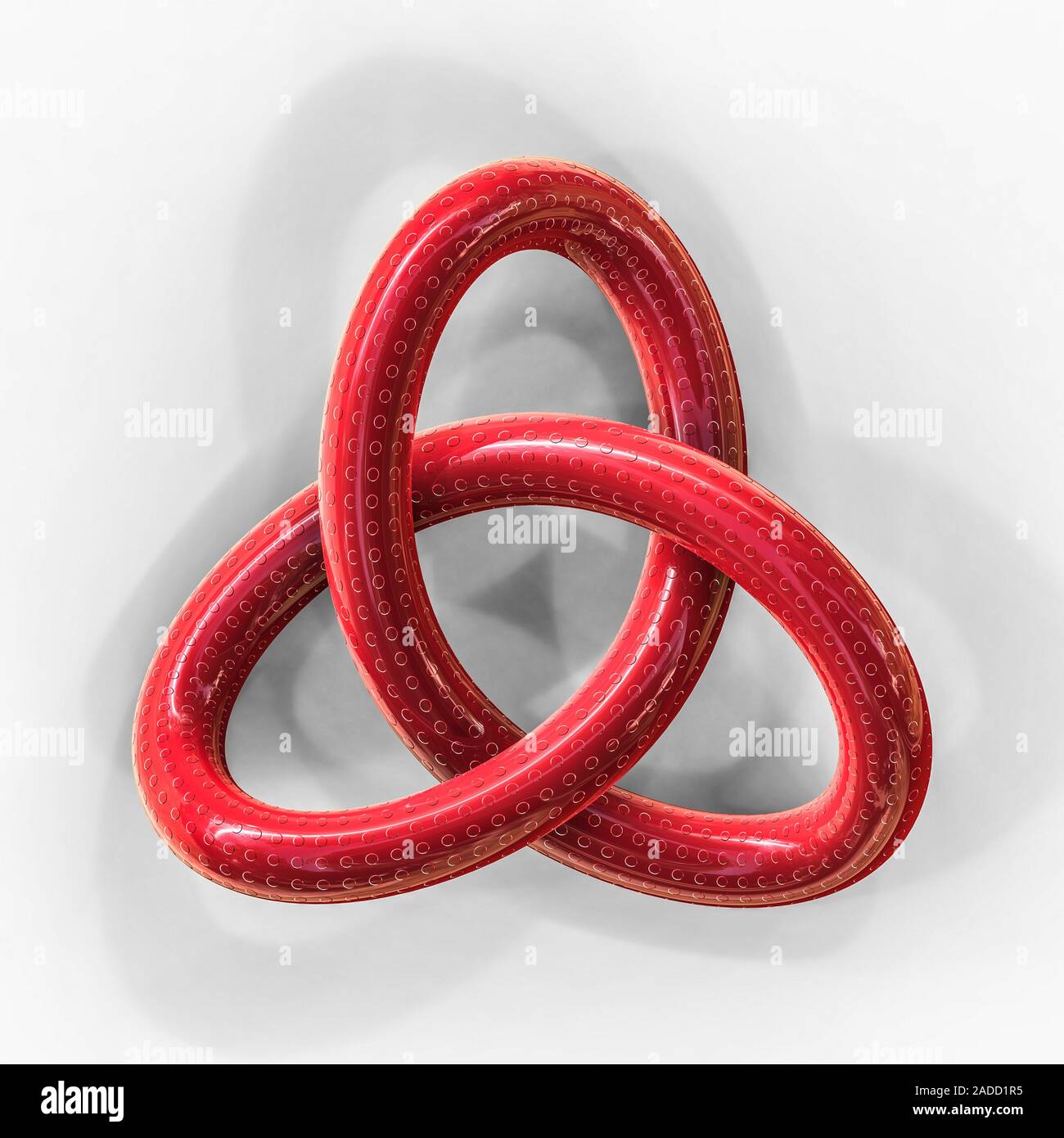 Trefoil knot, illustration. This is the simplest example of a ...