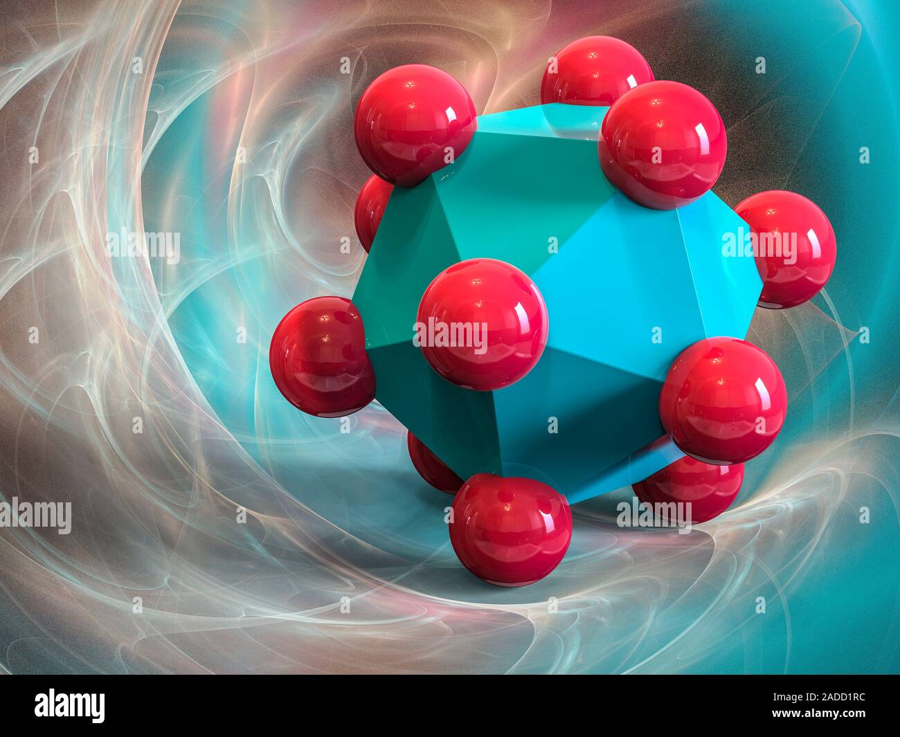 Virus capsid model, computer illustration. This capsid is icosahedral ...