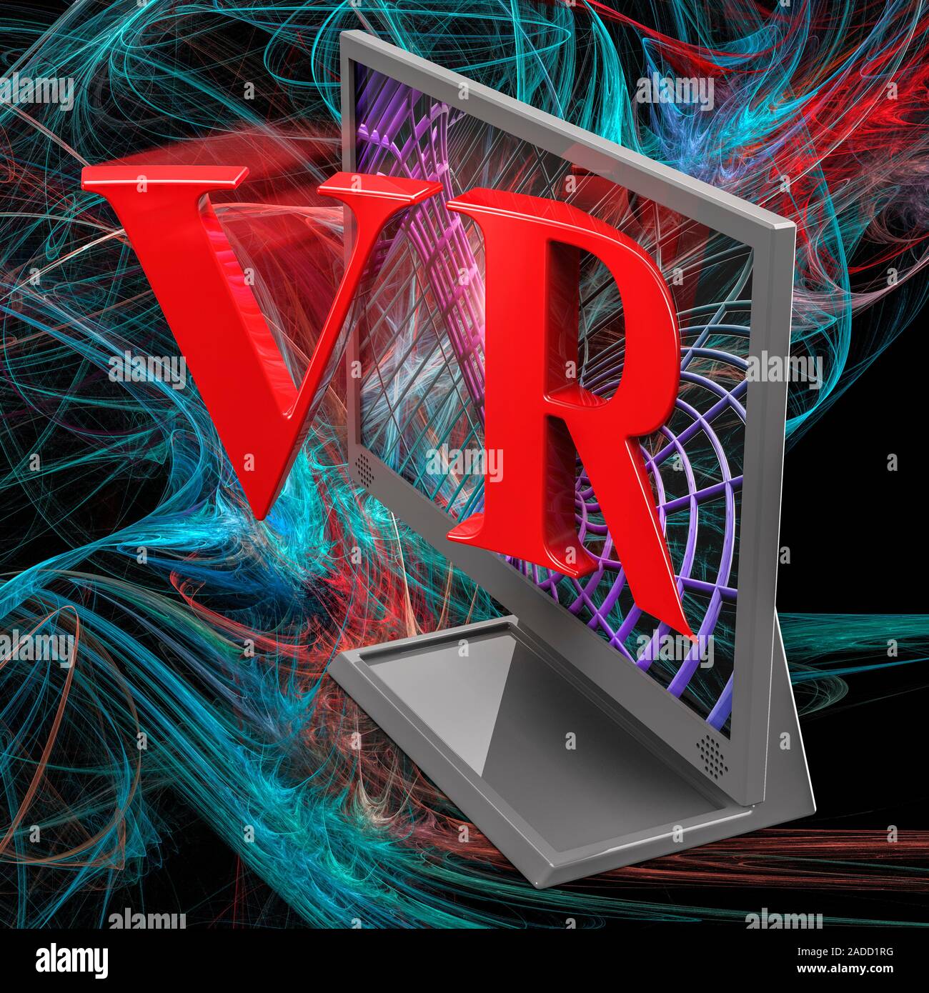 Conceptual illustration conveying the idea of screen content becoming (virtually) real Stock ...