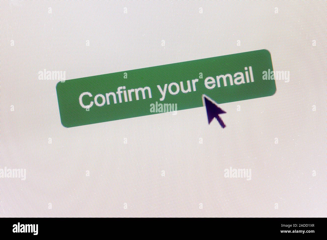 Email confirmation click button and mouse arrow. This is an example of ...
