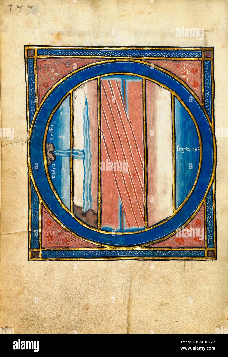 Map of climactic zones, 13th century. Cold zones are marked in blue ...