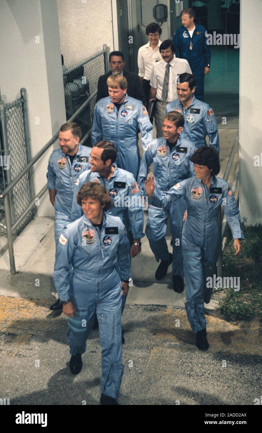 The crew of Space Shuttle Challenger mission STS-41-G (5 Oct 1984). The ...