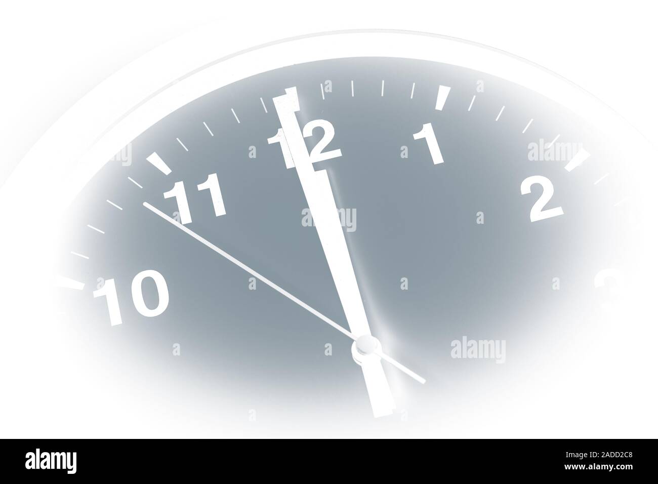 Classic analog clock pointing at 12 Stock Photo - Alamy