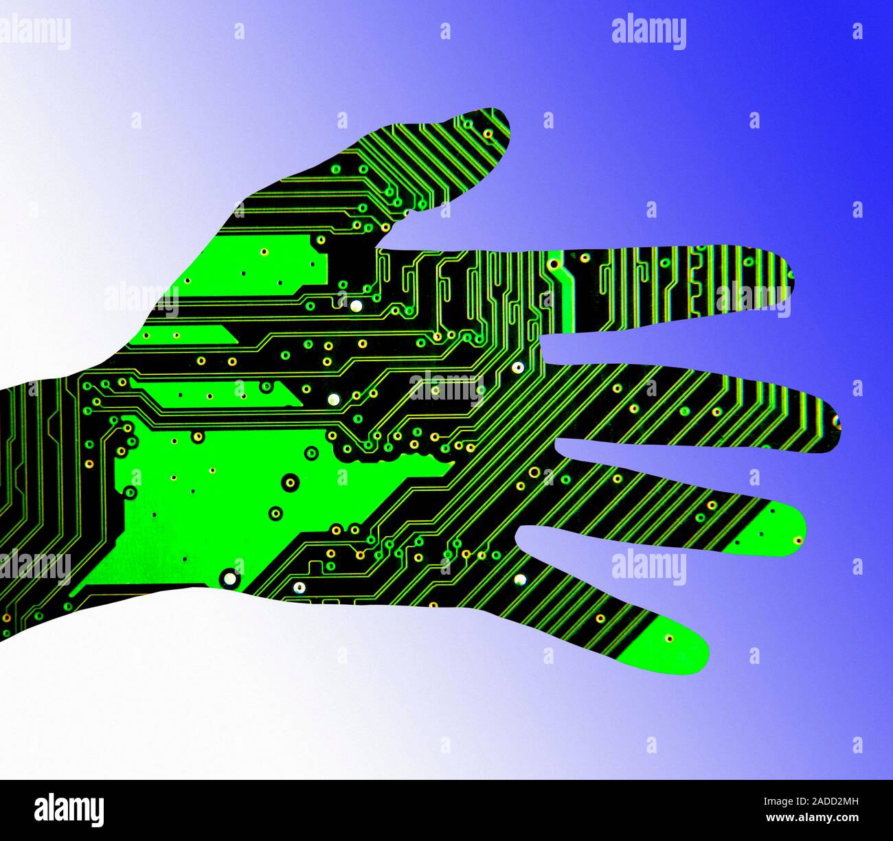 Cybernetics and robotics, conceptual illustration. This image of a ...