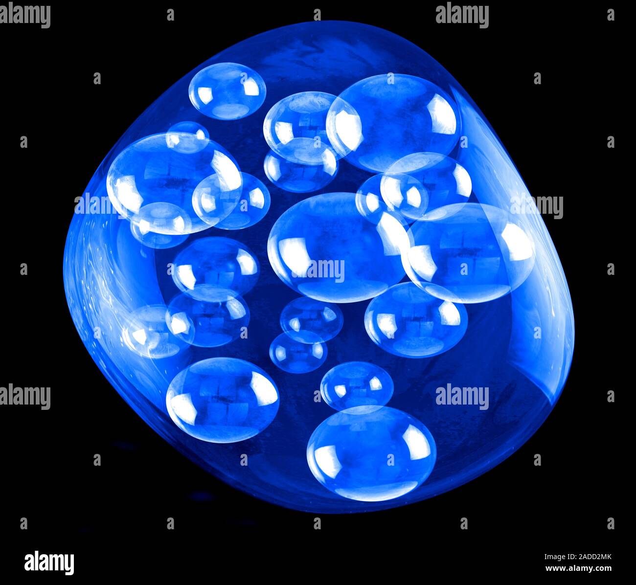 Multiverse. Illustration of multiple universes (spherical) making up ...