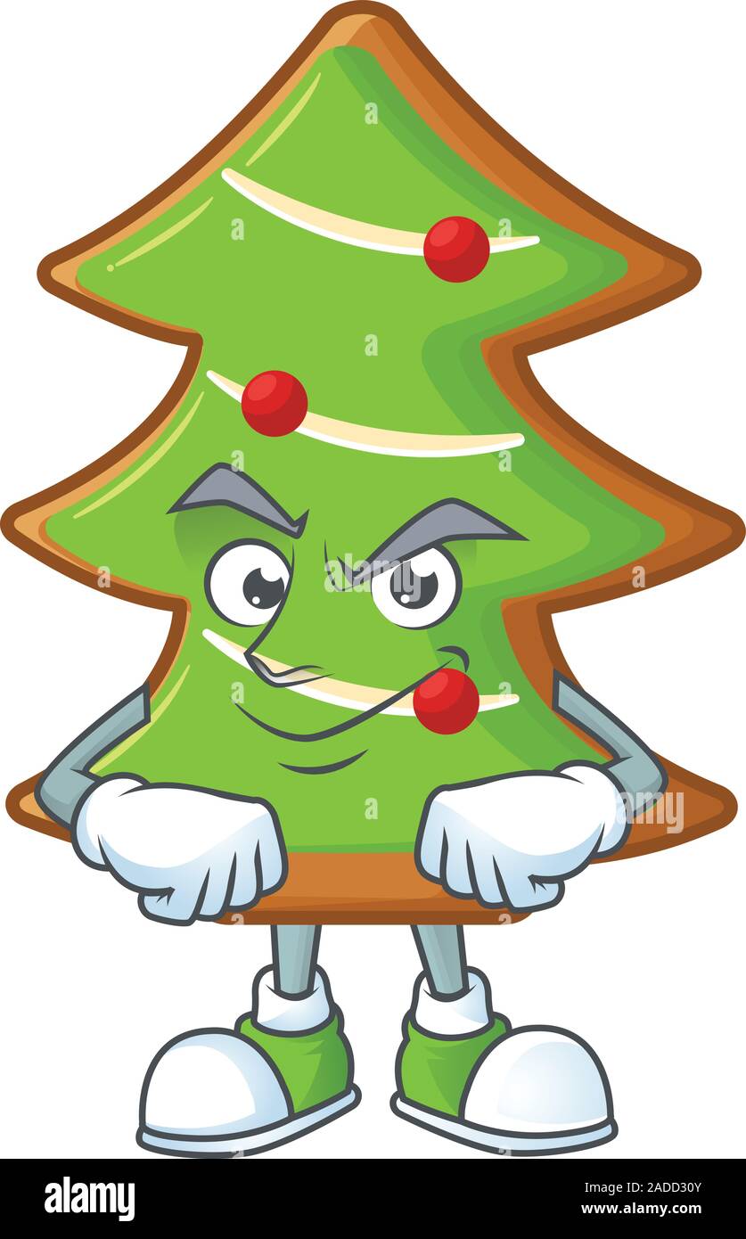 Trees cookies mascot cartoon style with Smirking face Stock Vector ...