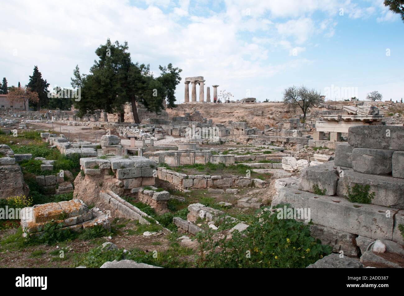 Ruins of Corinth, Greece. Ancient Corinth was one of the largest and ...