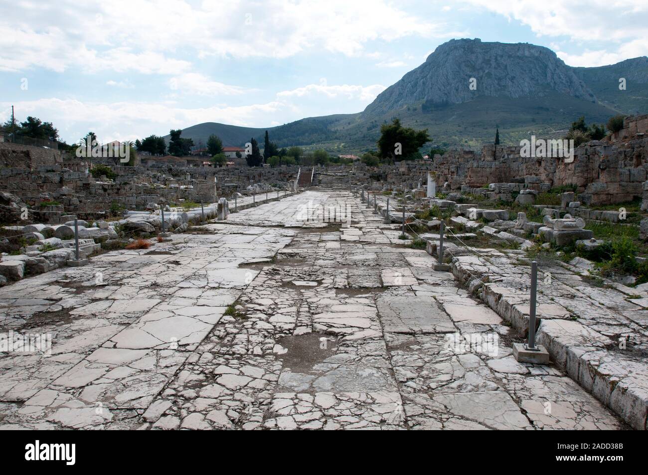 Ruins of Corinth, Greece. Ancient Corinth was one of the largest and ...