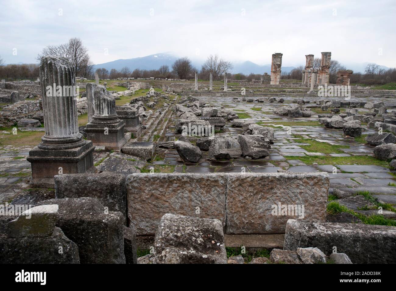 Ruins of Philippi, Greece. The ancient city of Philippi in the Edonis ...