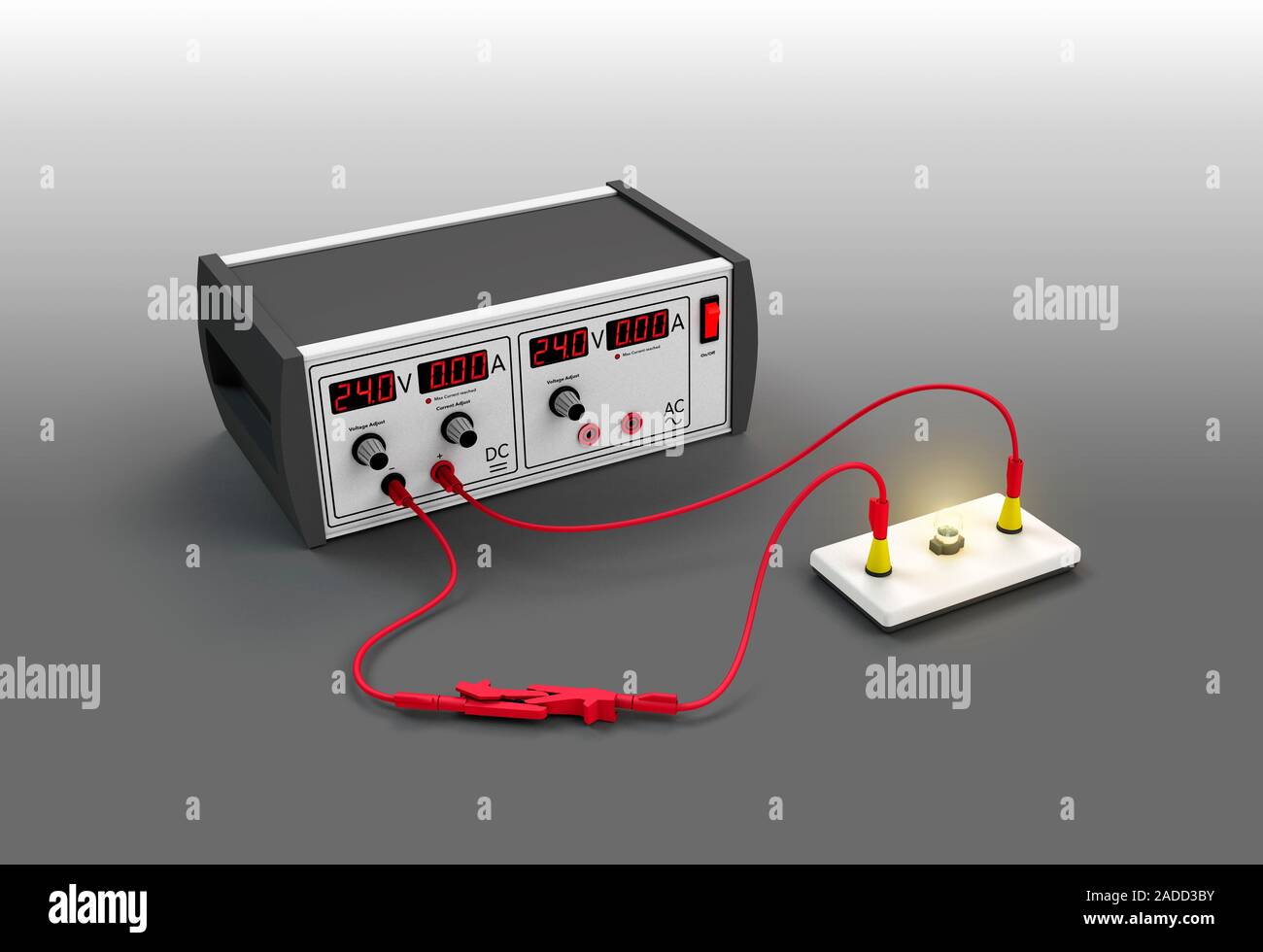 Power supply and electrical circuit, illustration. This circuit ...