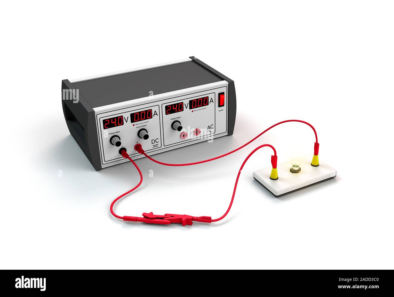 Power supply and electrical circuit, illustration. This circuit ...